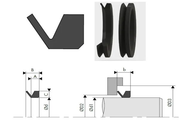 Oil Resistant Waterproof Frameless Oil Seal Va Vd Water Seal V-Type Rotary Seal Ring