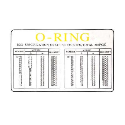 China Excavator AS568 Standard Metric 382PCS 397PCS Rubber Seal NBR FKM Silicone O Ring Assortment Box Set Service for sale