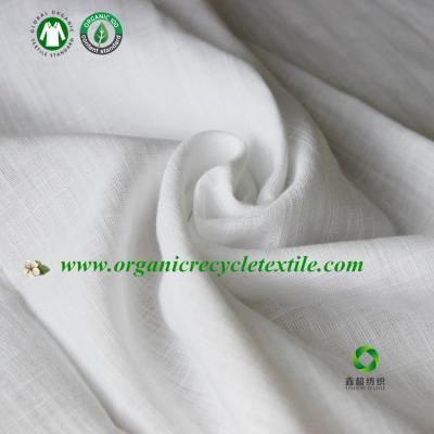 China GOTS Organic cotton slub yarn fabric  white color made in China for sale