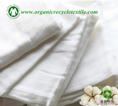 China China Organic cotton Muslin White Fabric2Layer Gauze for Swaddle Diaper bib. for sale