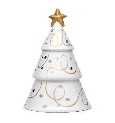 Cina 3D Cucina di Natale Caffè Tè Zucchero Regalo Barattolo Bottone in forma di albero Conservatorio Dorato Argento Pittura a mano in vendita