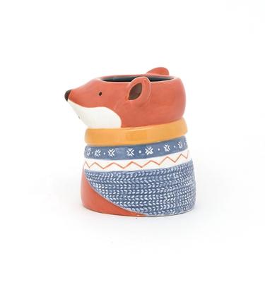 China Gráfico 3D Animais em forma de esquilo laranja Copas de leite de cerâmica porcelana Presente de Natal com pintura à mão à venda