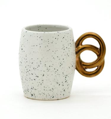 China 3oz Creative Tea Coffee Cup And Saucer Ceramic With 3d Handle Ceramic Tea Cup Set for sale