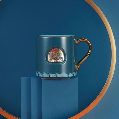 China Taça de café artesanal 3d em relevo de alto valor criativa usada para café da manhã e chá da tarde à venda