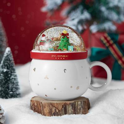 Cina Cute tazza di Natale Creativi Uomini Donne Tazza di ceramica con coperchio Grande coppia bere tazza di caffè in vendita