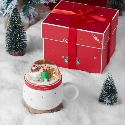 Cina Cute tazza di Natale Creativi Uomini Donne Tazza di ceramica con coperchio Grande coppia bere tazza di caffè in vendita