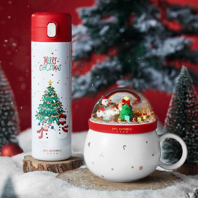 Cina Cute tazza di Natale Creativi Uomini Donne Tazza di ceramica con coperchio Grande coppia bere tazza di caffè in vendita