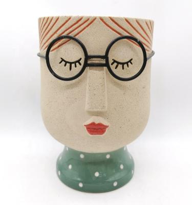 Cina Porcellana Ceramica Piante Vaso Per Succulenti Instagram 3D Incantevole Unico in Forma di Donna in vendita