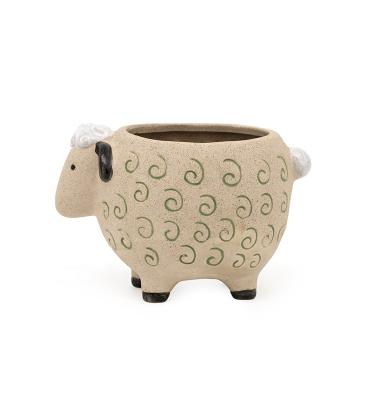 Cina Ingrosso vendita calda adorabile instagram 3D unicità pecora suculento vaso di fiori in ceramica argilla ceramica in vendita