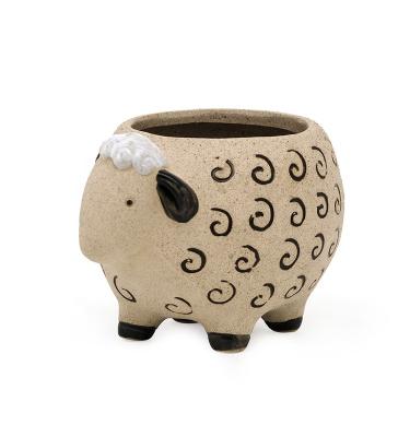 Cina Ingrosso vendita calda adorabile instagram 3D unicità pecora suculento vaso di fiori in ceramica argilla ceramica in vendita