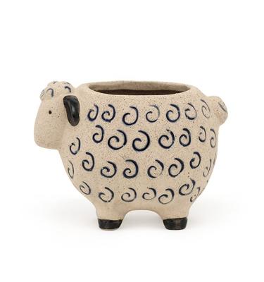 Cina Ingrosso vendita calda adorabile instagram 3D unicità pecora suculento vaso di fiori in ceramica argilla ceramica in vendita
