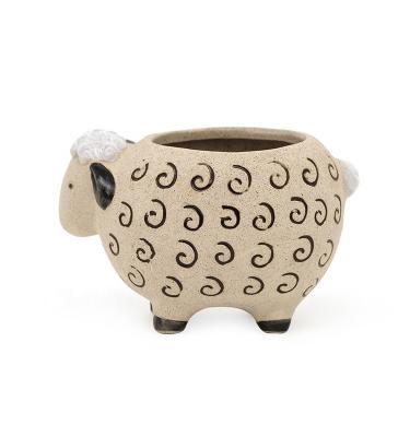 Cina Ingrosso vendita calda adorabile instagram 3D unicità pecora suculento vaso di fiori in ceramica argilla ceramica in vendita