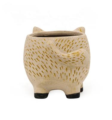 Cina Ingrosso vendita calda adorabile instagram 3D unico fiore di riccio vaso succulento in ceramica ceramica argilla in vendita