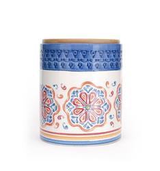 Cina Decal di fiore Medio Oriente Vaso di stoccaggio di cibo Canister ceramica Set con coperchio di bambù e anello di silicone in vendita