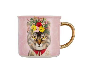 China Custom Gold Handle Mug Keramik-Tasche Set von 1 Mikrowelle und Geschirrspüler Safe zu verkaufen
