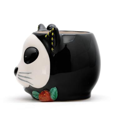 中国 Best Selling cute earthenware 3d cat shaped Animal Ceramic Mugs Design with 3D handpaint 販売のため