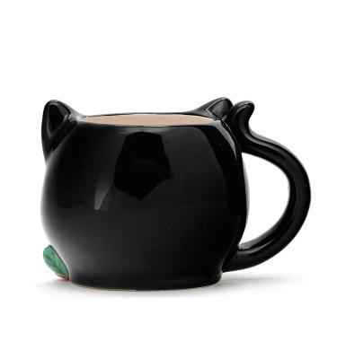 中国 Best Selling cute earthenware 3d cat shaped Animal Ceramic Mugs Design with 3D handpaint 販売のため