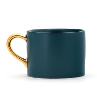 China Mooie Moedersdag Eco-vriendelijke Servers Elegante Design Moeder mok Keramische koffie met gouden handvat Te koop
