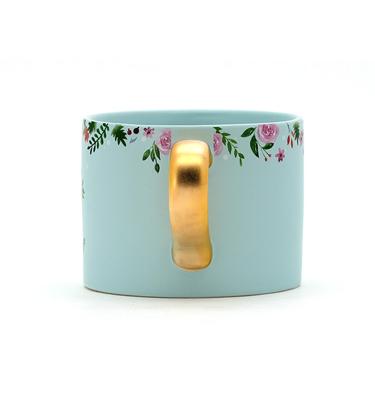 China Mooie Moedersdag Eco-vriendelijke Servers Elegante Design Moeder mok Keramische koffie met gouden handvat Te koop
