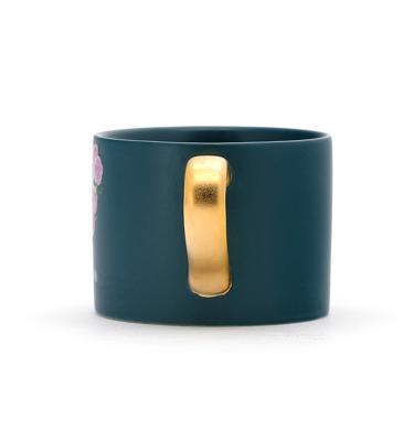 China Mooie Moedersdag Eco-vriendelijke Servers Elegante Design Moeder mok Keramische koffie met gouden handvat Te koop