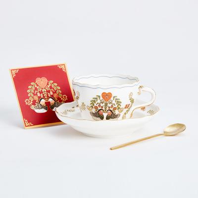 China Ready To Ship In Stock 2Pieces Ceramic Cup And Saucer Set Dinnerware Ceramic Coffee Mugs for sale