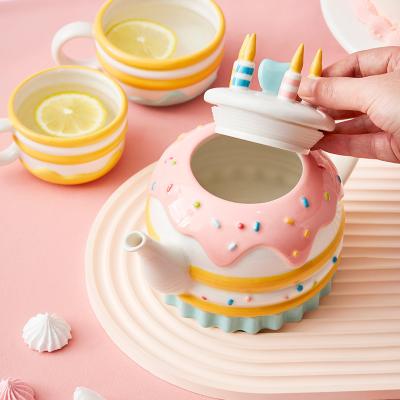 China Ceramic Teapots Set For Daily Use With Safety Design As Bithday Gift Decoration for sale