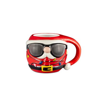 China Multicolor 3D persoonlijkheid Keramische koffiebeker voor modern drinken Kerstmis cadeau Te koop