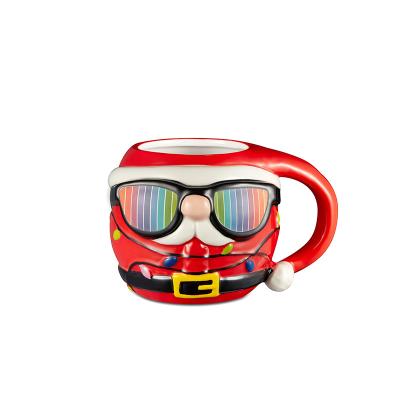 China Multicolor 3D persoonlijkheid Keramische koffiebeker voor modern drinken Kerstmis cadeau Te koop
