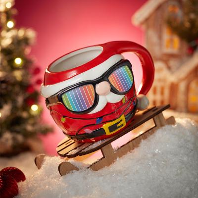 China Multicolor 3D persoonlijkheid Keramische koffiebeker voor modern drinken Kerstmis cadeau Te koop