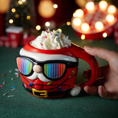 China Multicolor 3D persoonlijkheid Keramische koffiebeker voor modern drinken Kerstmis cadeau Te koop