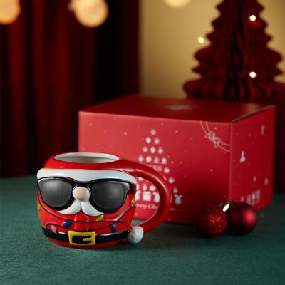 China Multicolor 3D persoonlijkheid Keramische koffiebeker voor modern drinken Kerstmis cadeau Te koop
