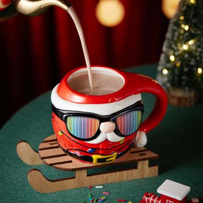 China Multicolor 3D persoonlijkheid Keramische koffiebeker voor modern drinken Kerstmis cadeau Te koop