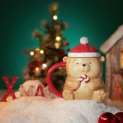 China Persoonlijkheid Handschildering 3D Keramische mokken Meerdere kleuren Moderne Drinkbeker schattig kerstcadeau Te koop