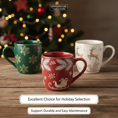 China 3D Ceramic Mug with 350 Ml Capacity Dehua Craftsmanship and Holiday Selection Support for sale