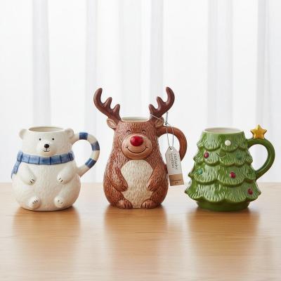 China 3D Animal Shaped Ceramic Coffee Cup with 350ml Capacity, Dishwasher Safe and Unique 3D Design for sale