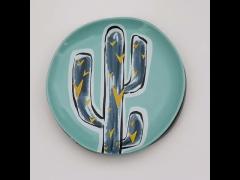 8.8 inch Cactus Planten Keramische Salad Plaat Diner Plaat Voor Lente Zomer