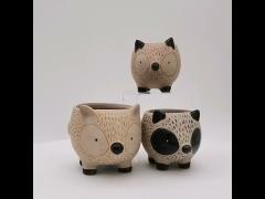 Wholesale hot sale lovely instagram 3D unique  hedgehog flower succulent pot in pottery clay ceramic