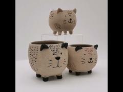 Unique Kitten Cat Flower Succulent Pot in Pottery Clay Ceramic Wholesale Hot Sale Lovely Instagram 3D Flower/succulent Pots
