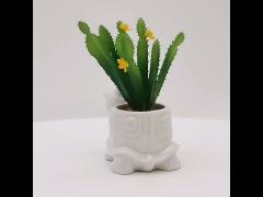 Hot sale custom white stoneware succulent 3D Snail shaped flower succulent pots planter