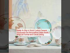 Klaar om te verzenden In voorraad Custom Ceramic Dinnerware Set Gepersonaliseerde borden Schalen / mokken voor formeel en informeel eten