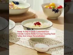 In Stock Customized Ceramic Bowls For Four Ensuring Food Safety And Unique Personalization