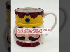 19.5 Oz 사랑스러운 3D 만화 선물 사무실 차컵 세라믹 우유 커피 머그