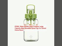650 ml waterflessen Glas buitenshuis grote capaciteit baby herbruikbare stro beker voor school huiskamer