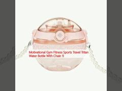 Motiverende sportschool Fitness Sport Reis Tritan Waterfles Met Ketting 1l
