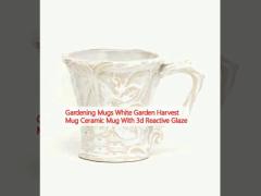Gardening Mugs White Garden Harvest Mug Ceramic Mug With 3d Reactive Glaze
