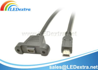 China USB Mini B Panel Mount Extension Cable Male to A Female for sale