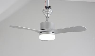 China 42 Inch Dimmable LED Ceiling Fan Silver Color Remote Control Suspended Mounted for sale