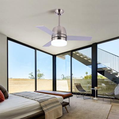 Cina Ventilatore da soffitto spazzolato moderno nordico del nichel di stile 65W 3000K con a 36 pollici leggero in vendita