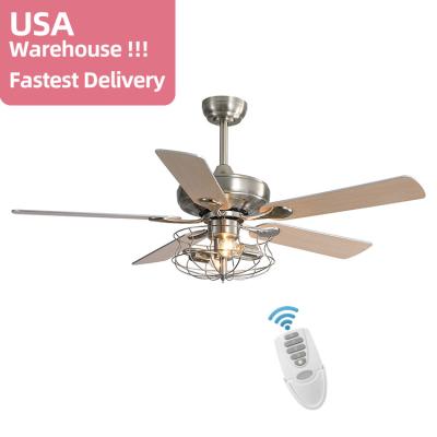 Cina Stile a 52 pollici moderno di Matte Brown 120V 60w Crystal Ceiling Fan Light European in vendita