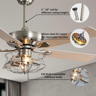 Cina Stile a 52 pollici moderno di Matte Brown 120V 60w Crystal Ceiling Fan Light European in vendita